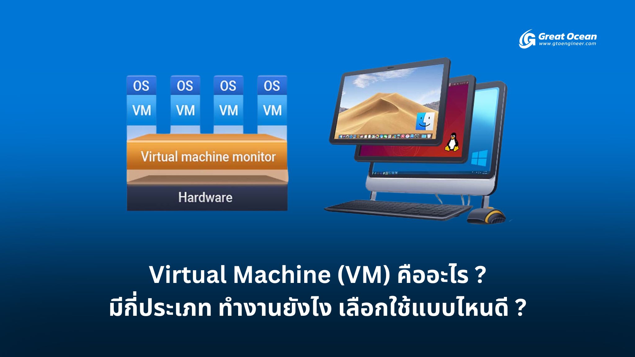 Virtual Machine คืออะไร ? มีกี่ประเภท ทำงานยังไง เลือกใช้แบบไหนดี