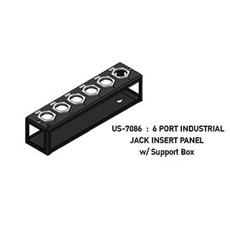 [US-7086] 6 PORT INDUSTRIAL JACK INSERT PANEL w/ Support Box - Great Ocean