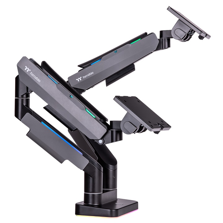 THERMALTAKE GAMING DUAL RGB MONITOR ARM : GEA-MSRDMSBLK01 - Great Ocean