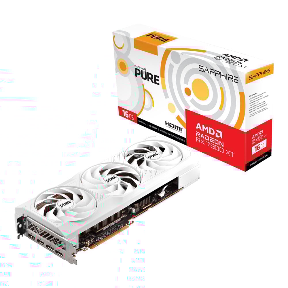 VGA SAPPHIRE PURE AMD RADEON RX 7800 XT 16GB - 16GB GDDR6 (WHITE ...