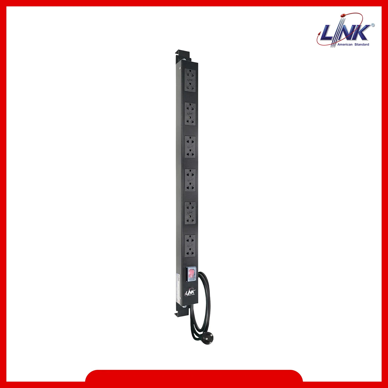 LINK PDU 12 TIS OUTLET (Lighting SW w/Guard + Protection 16A) รางไฟ ...